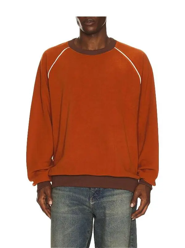 RHYTHM Pipe Polar Crewneck Pullover - Burnt Orange