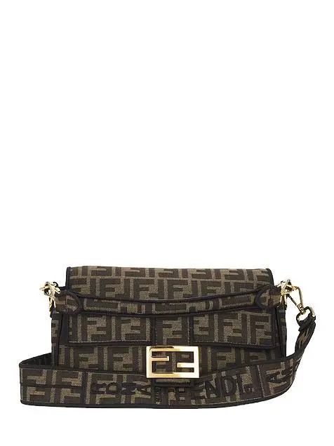 FWRD RENEW Fendi Zucca Baguette Shoulder Bag - Brown