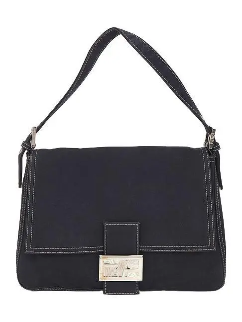 FWRD RENEW Fendi Denim Mama Baguette Shoulder Bag - Blue