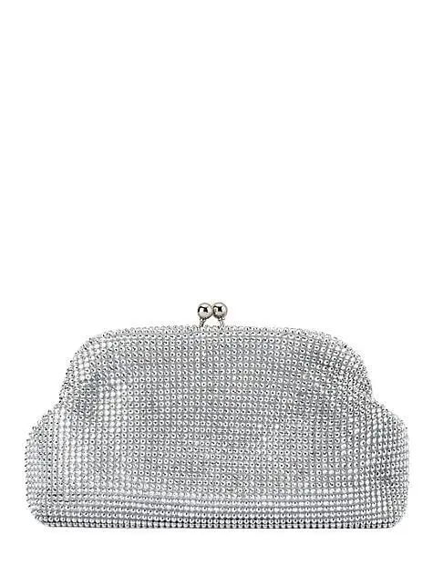 OLGA BERG Ela Crystal Clutch - Silver