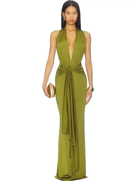 LOVERS AND FRIENDS X Christina Elezaj Coralie Gown - Chartreuse
