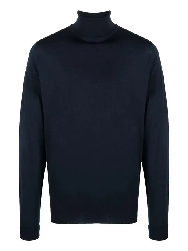 John Smedley Richards Extra Fine Merino Wool Turtleneck - Blue