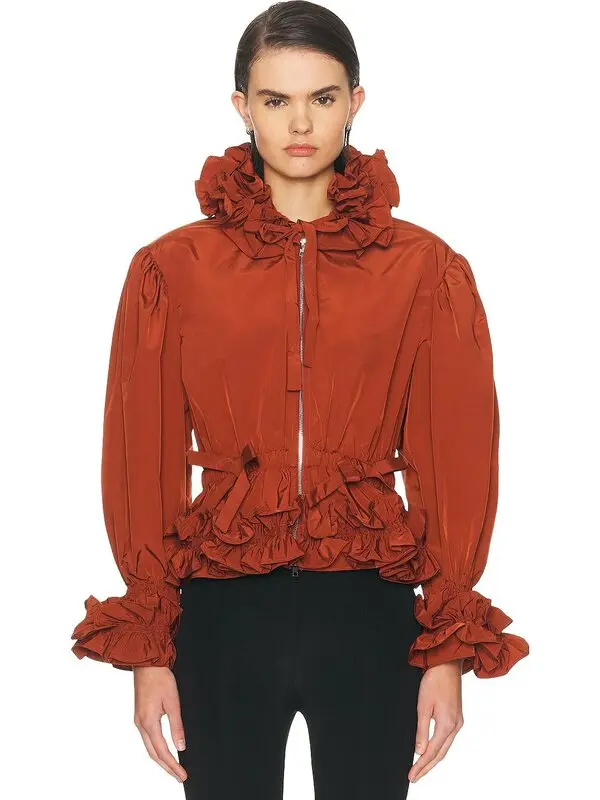 AKNVAS Lovise Ruffle Jacket - Brown