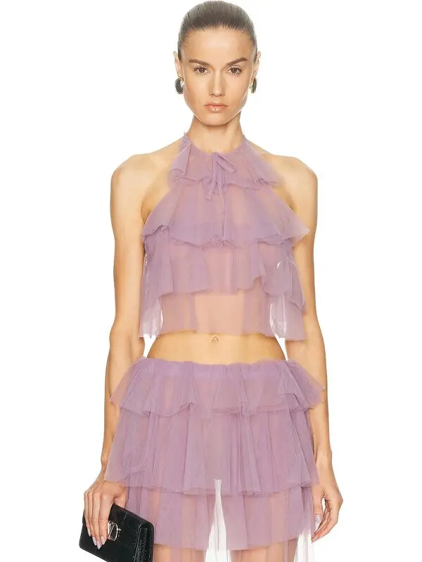 AKNVAS Bodil Ruffle Top - Lavender
