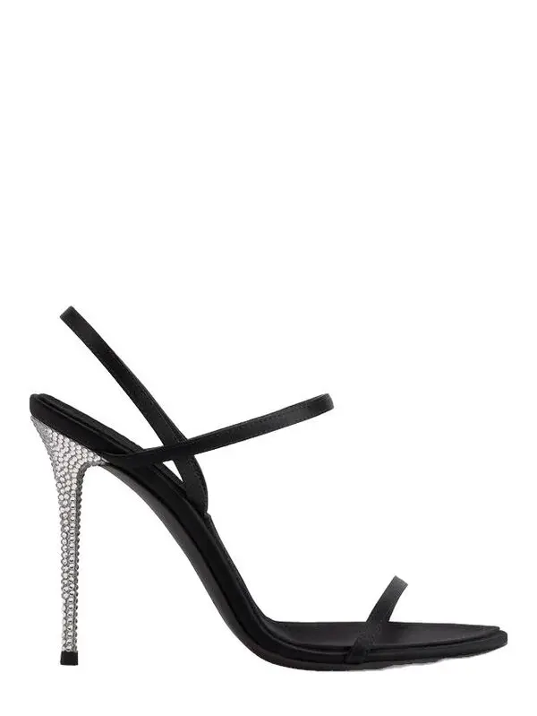 GIUSEPPE ZANOTTI Saphyra 105 Rhinestone Heel Sandals - Black