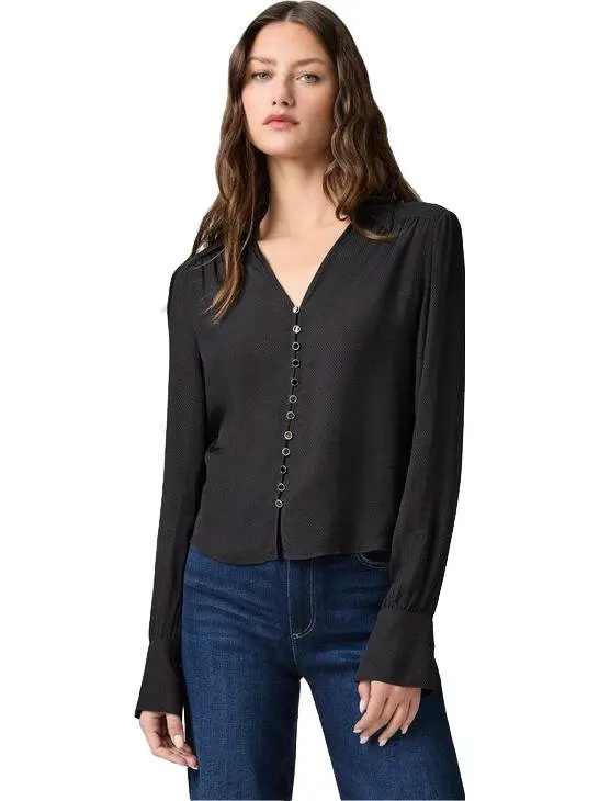 Paige Camu Button-up Shirt - Black