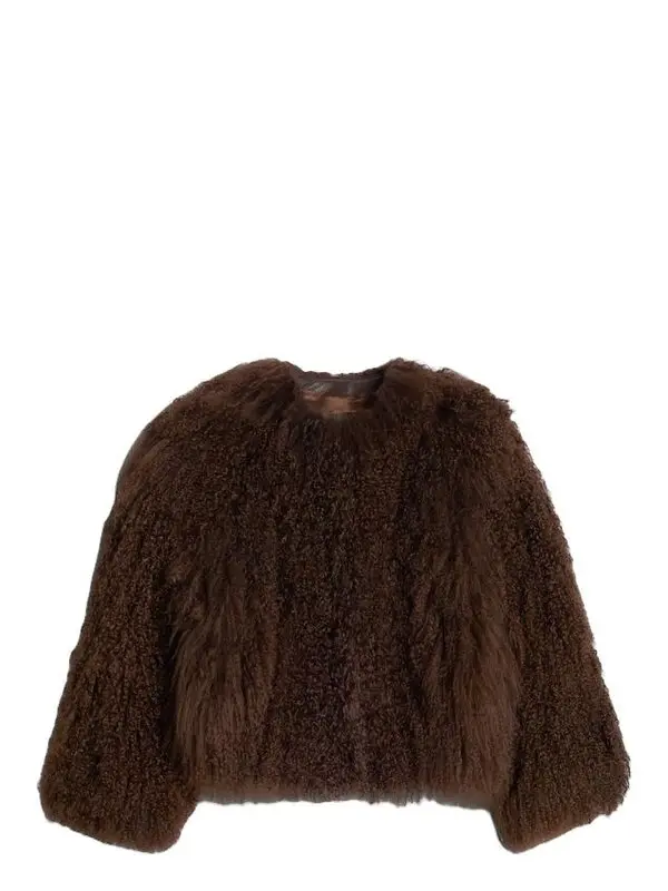 7 For All Mankind Shearling Fur Jacket - Brown