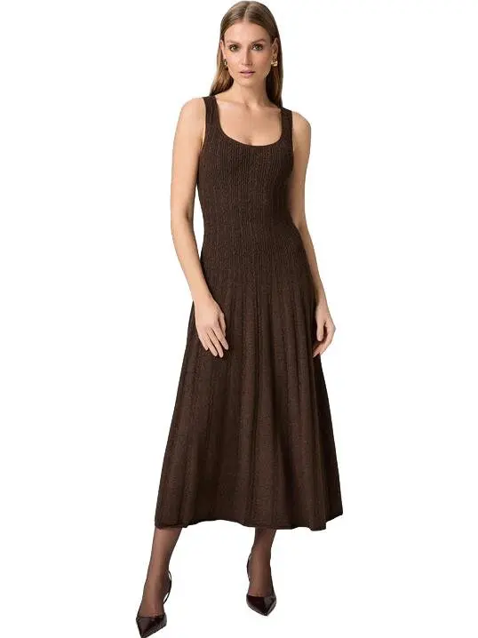 Paige Madeline Midi Sweater Dress - Brown