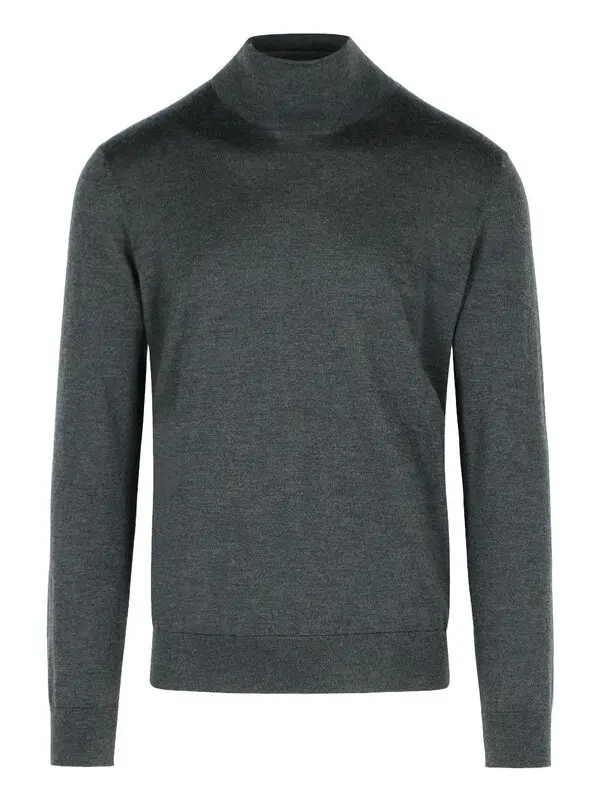 Zegna Cashmere And Silk Turtleneck Sweater - Grey