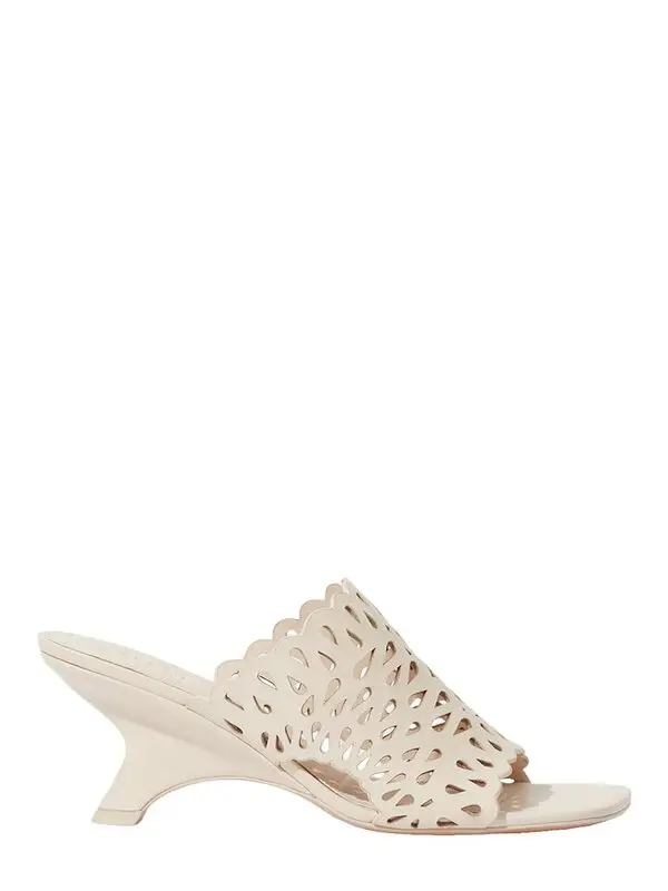 Simkhai Shadow Laser-cut Leather Mules - Cream