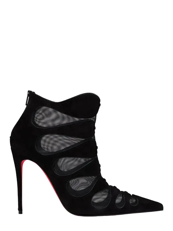 CHRISTIAN LOUBOUTIN Circus Max Suede And Mesh Ankle Boots 100 - Black
