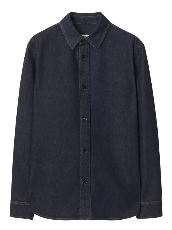 Burberry Selvedge Denim Relaxed Shirt - Navy