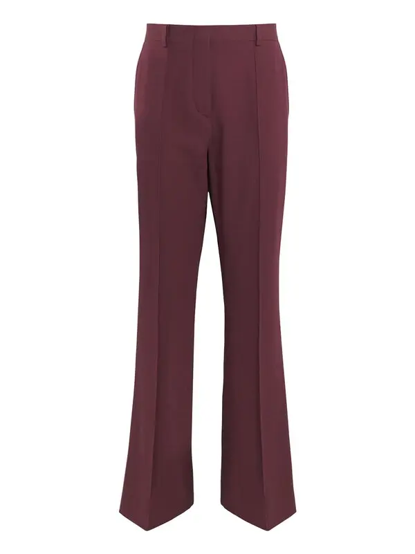 Brioni Silk-wool Flared Trousers - Burgundy