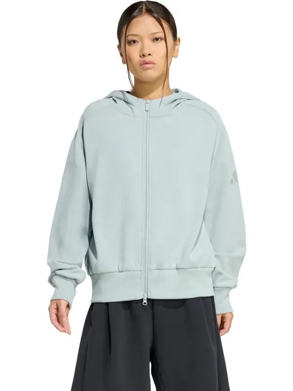 Adidas Soft Lux Full-zip Hoodie - Wonder Sage