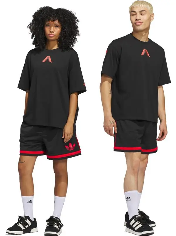 Adidas Originals Basketball Shorts - Black / Pure Ruby