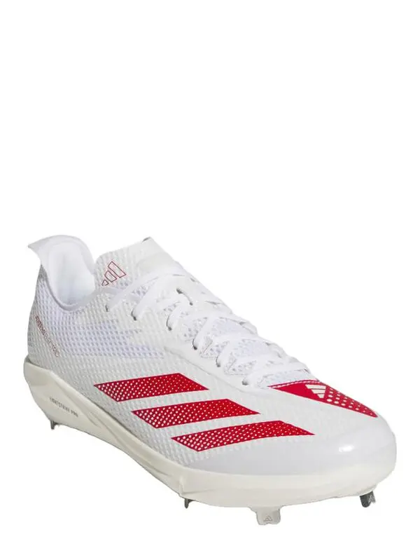 Adidas Adizero Electric 2.0 Baseball Cleats - Cloud White / Team Power Red 2 / Cloud White