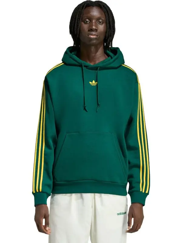 Adidas Tipped Stripes Hooded Sweatshirt - Collegiate Green