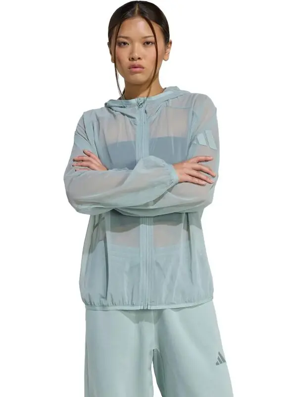 Adidas Soft Lux Mesh Full-zip Hoodie - Wonder Sage