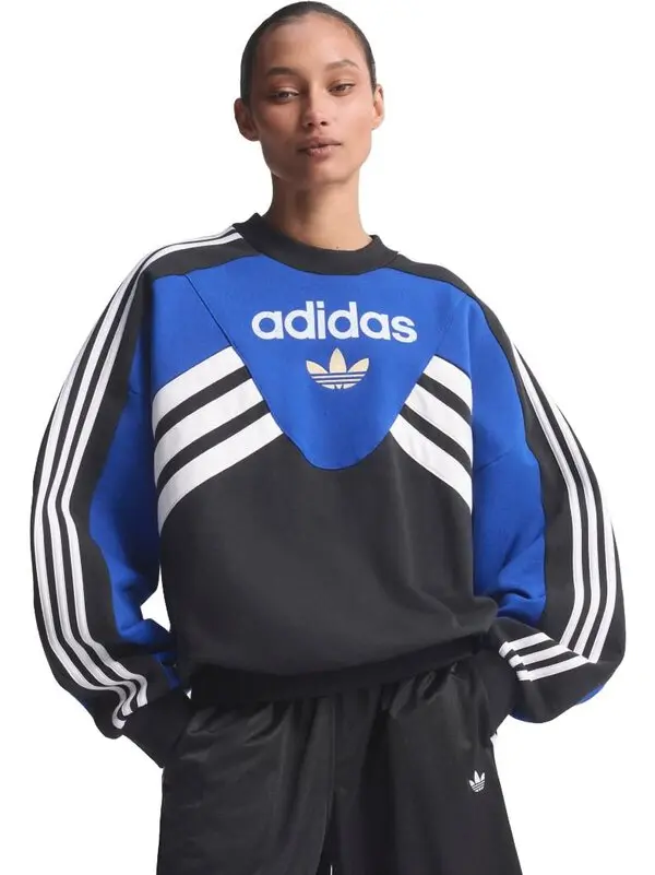 Adidas Crew With Cutline Sweatshirt - Royal Blue / Black