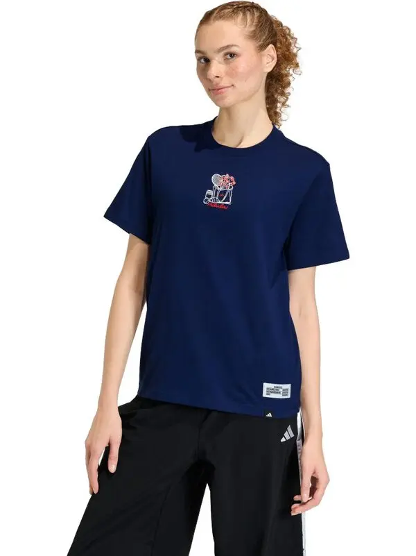 Adidas Mini Embroidery Graphic T-shirt - Dark Blue