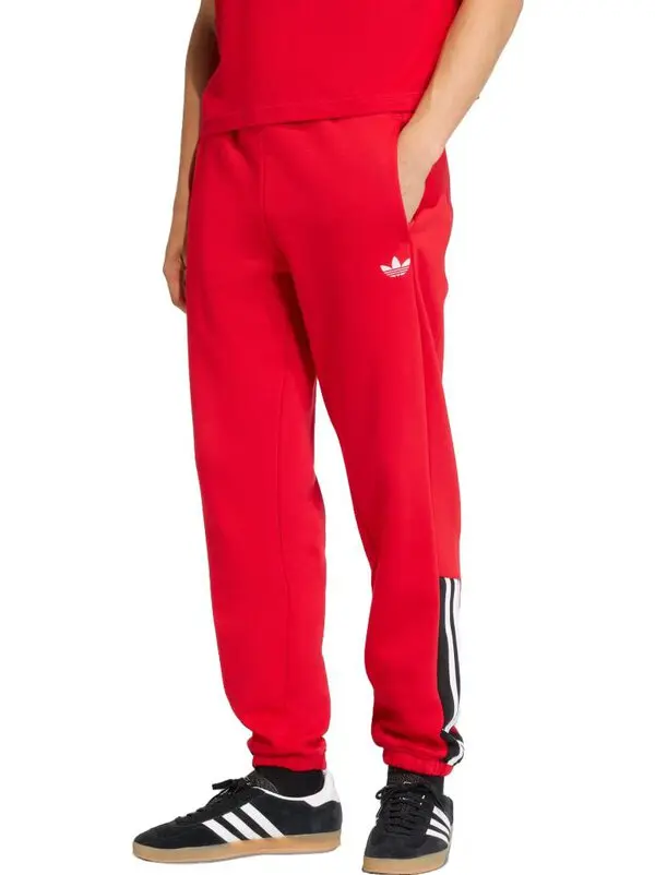 Adidas Half Stripes Sweatpants - Better Scarlet