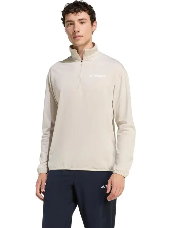 Adidas Terrex Multi Climawarm Half Zip Tech Fleece Jacket - Beige