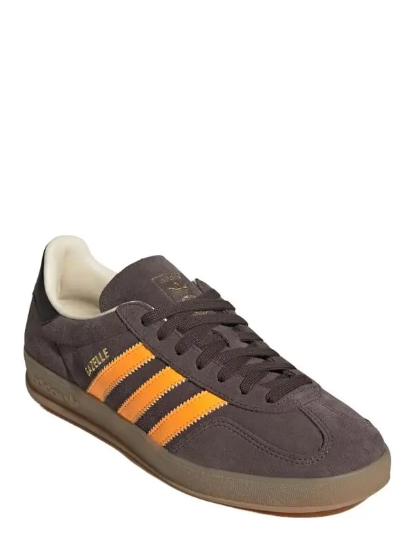 Adidas Gazelle Indoor Sneakers - Brown / Lucid Tangerine / Wonder White