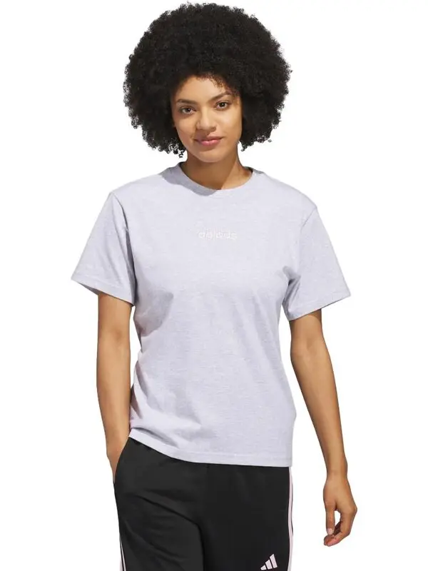 Adidas Linear Logo Graphic T-shirt - Light Grey Heather