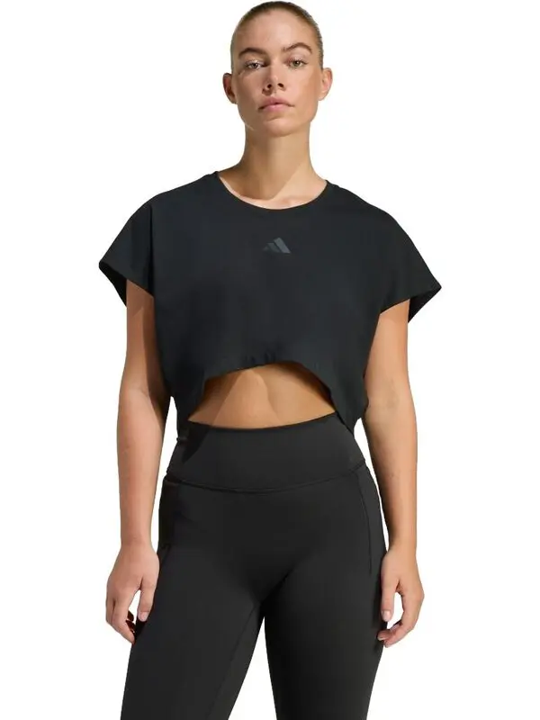 Adidas Power Workout Cropped Boxy 3-stripes Tank - Black