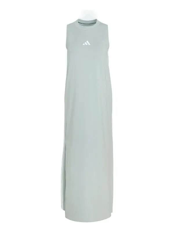 Adidas Essentials 3-stripes Long Racerback Dress - Wonder Sage / White