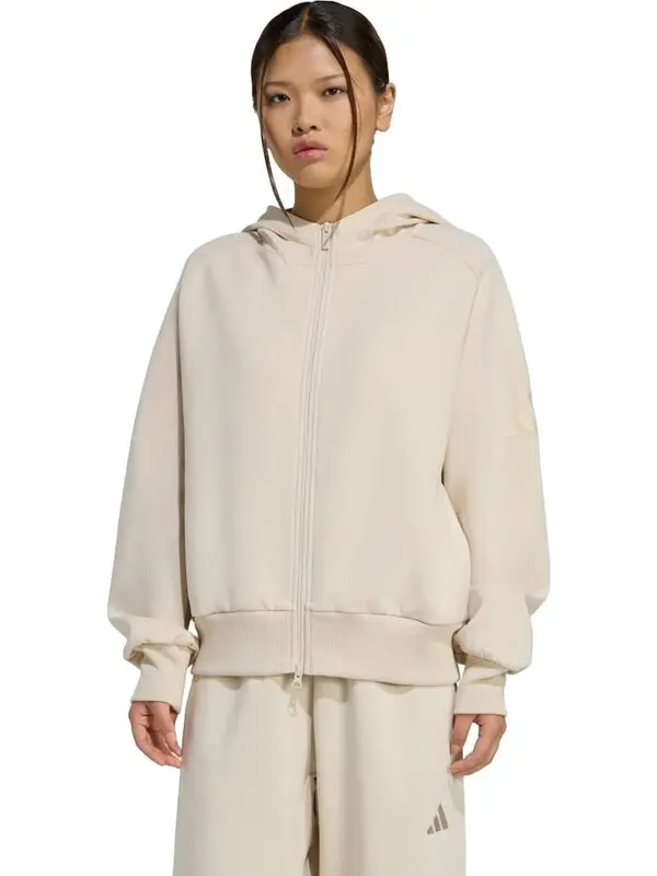 Adidas Soft Lux Full-zip Hoodie - Crystal Linen