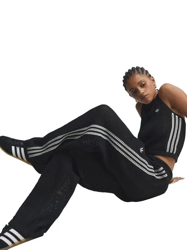 Adidas Knitted Crochet Firebird Track Pants - Black