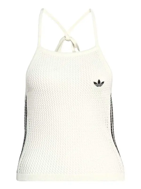 Adidas Knitted Crochet Halterneck Top - Off White