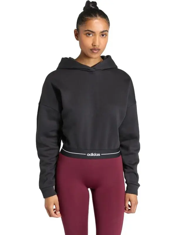 Adidas Hyperglam Cropped Hoodie - Black