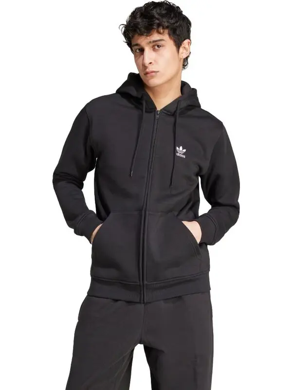 Adidas Trefoil Essentials Full-zip Hoodie - Black