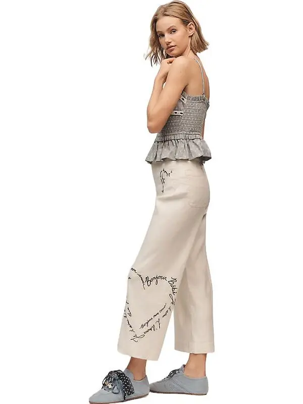 Maeve Colette Crop Pants - Running Chalk White