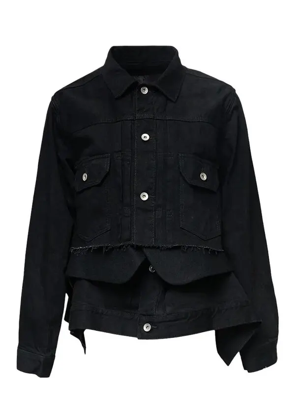 Sacai Denim X Wool Melton Jacket - Black