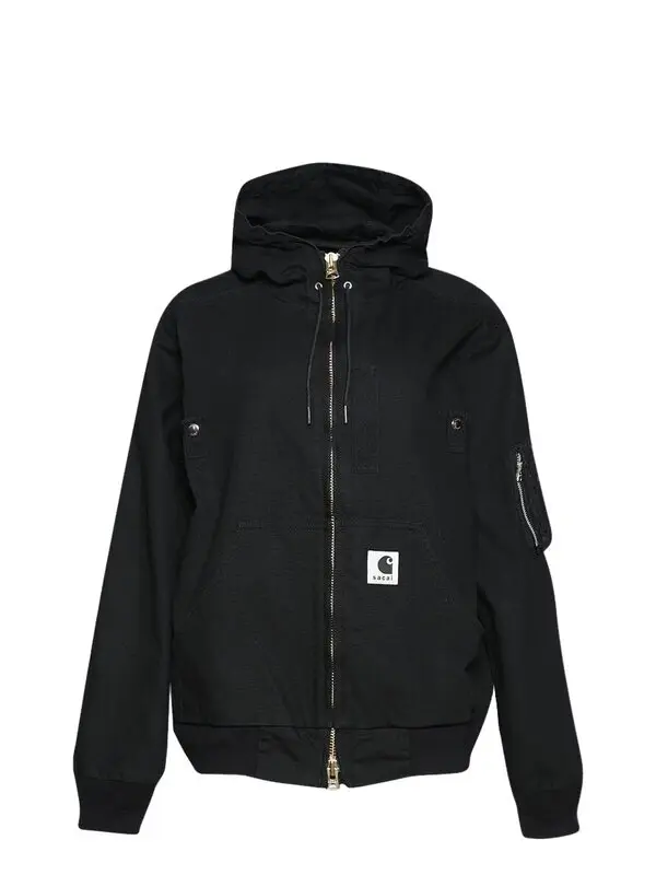 Sacai X Carhartt Wip Washed Duck Hooded Blouson - Black