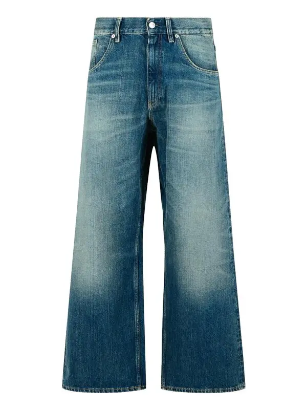 SUNFLOWER Super Wide Vintage Deep Cotton Jeans - Blue