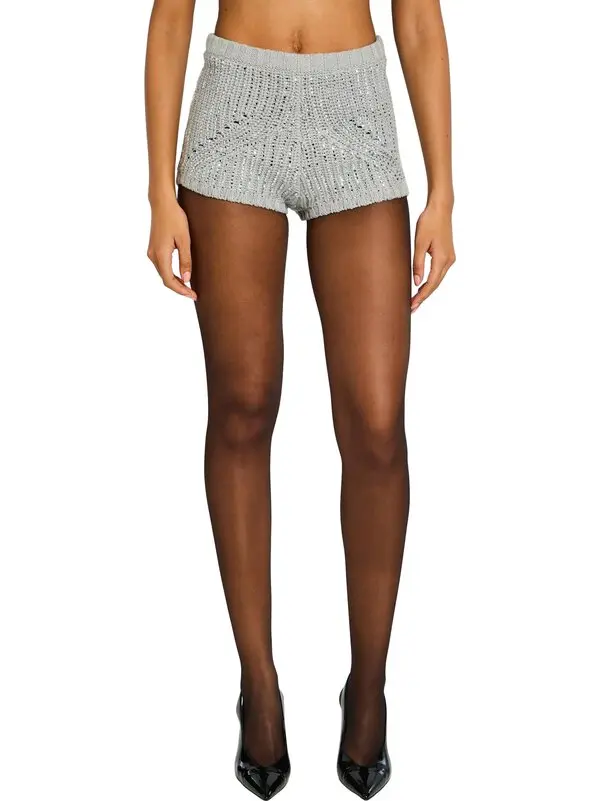 Retrofete Embellished Knit Short - Grey/silver