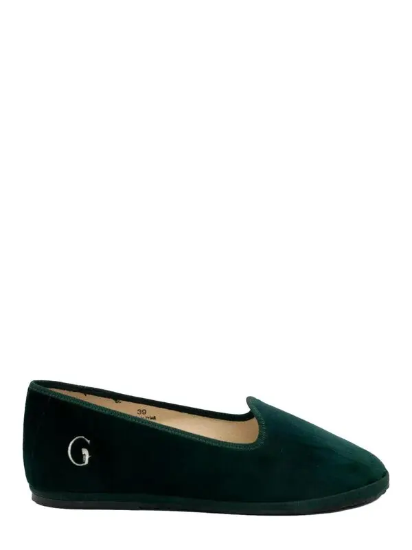 GONDOLINA Alberoni Logo-detail Cotton Slippers - Green