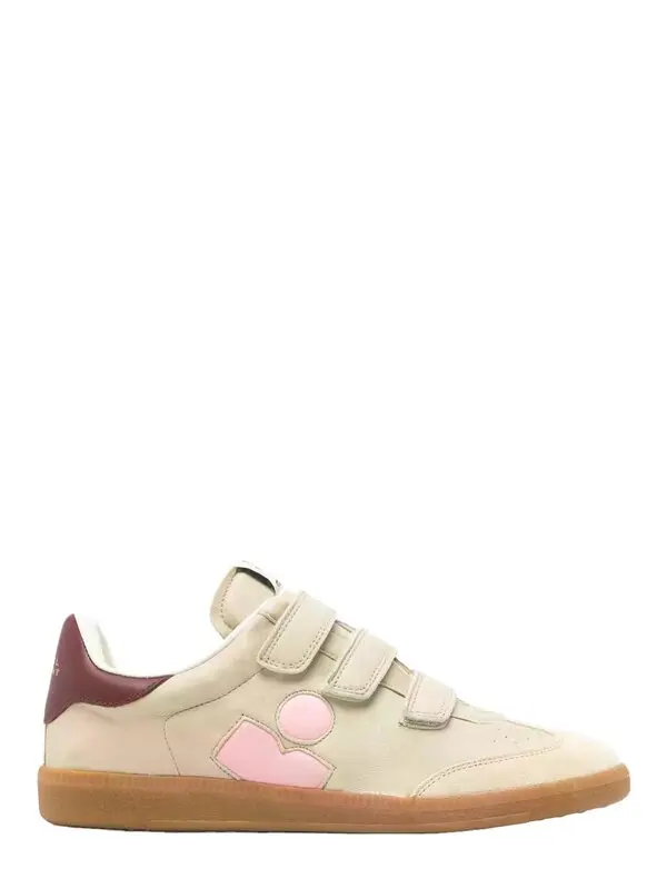 Isabel Marant Beth Side-logo Touch-strap Sneakers - Neutrals