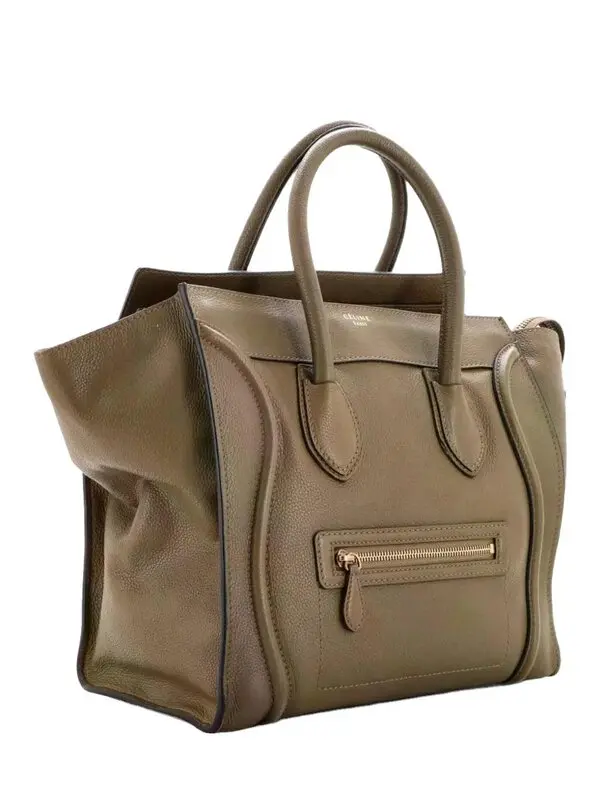Celine Luggage Bag Grainy Leather Mini Tote Bag - Green