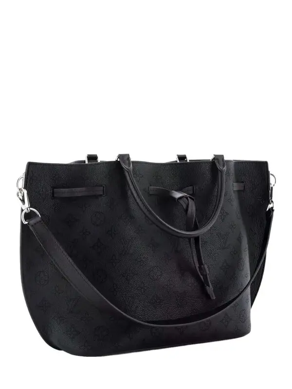 LOUIS VUITTON Girolata Handbag Mahina Leather Tote - Black