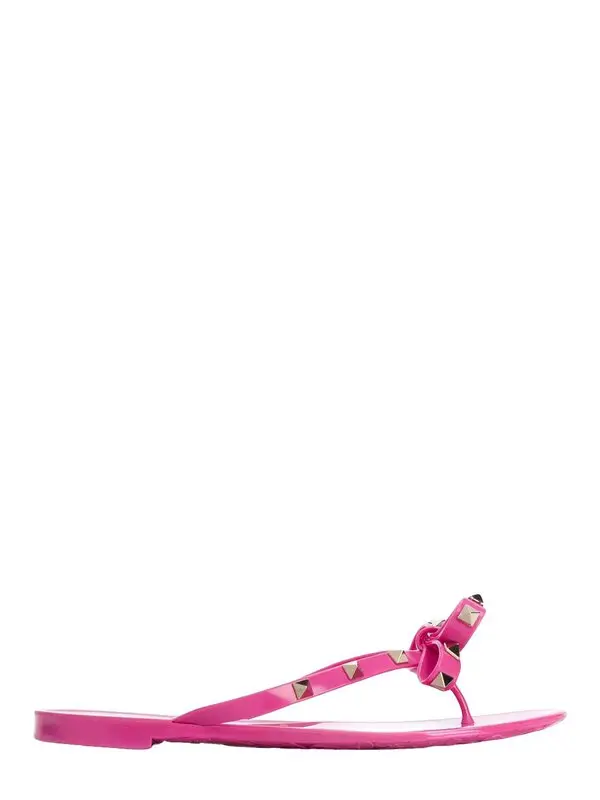 Valentino Garavani Rockstud Embellished Flip-flops - Pink