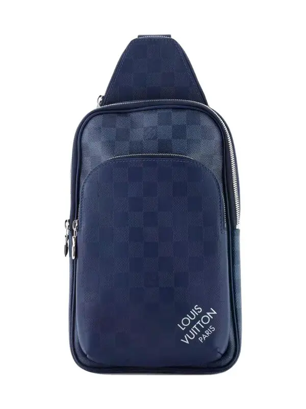 LOUIS VUITTON Avenue Sling Bag Nm Damier Graphite And Damier Infini Leather - Blue