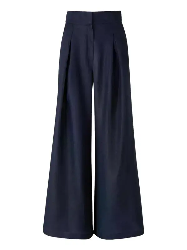 ANDRES OTALORA Pleated Flared Trousers - Blue