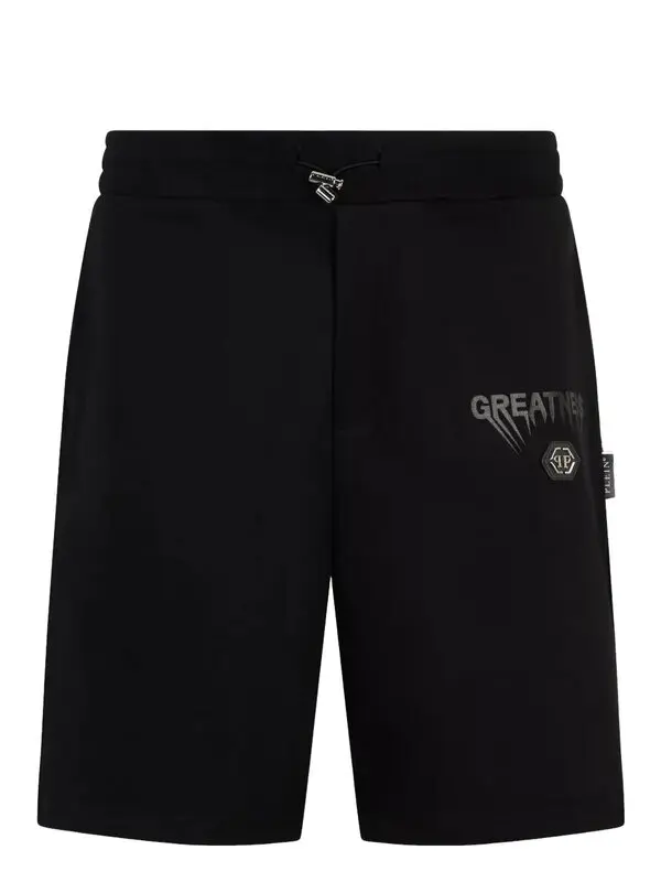 Philipp Plein Fleece Logo Shorts - Black