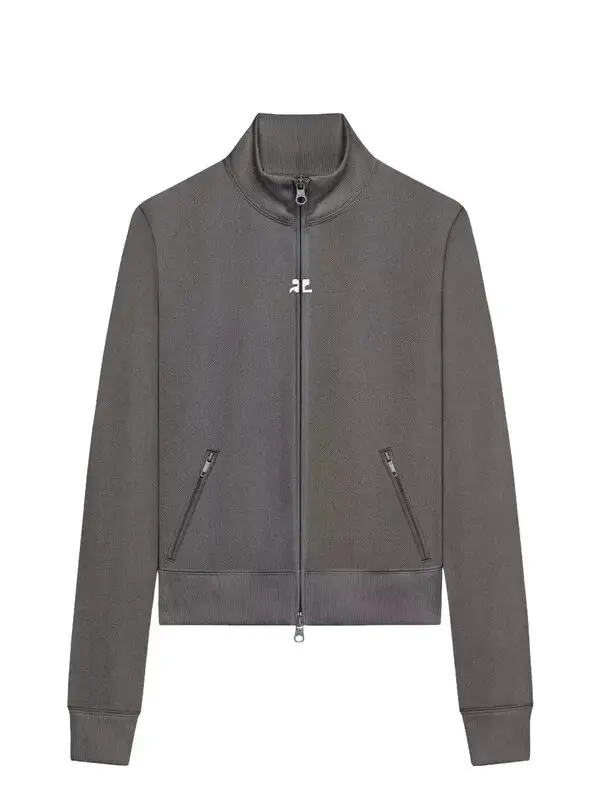 COURREGES Zip Logo Sweatshirt - Grey