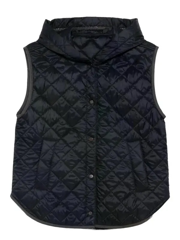Brunello Cucinelli Quilted Hooded Gilet - Black